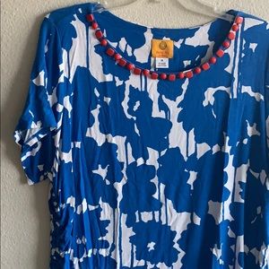 Ruby Rd. Tops | 1xl Ruby Rd Blue Black Lime Green Top Nwot | Poshmark